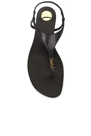 Saint Laurent Cassandra Flat Sandal - Nero