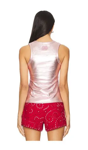 NEVER FULLY DRESSED Metallic Coated Jersey Tank Top