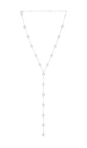 Ettika Dripping Pearl Lariat Necklace - Pearl & Silver