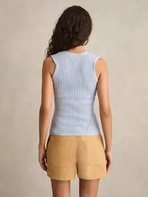 REISS Alethia Twist Strap Knit Vest - Blue
