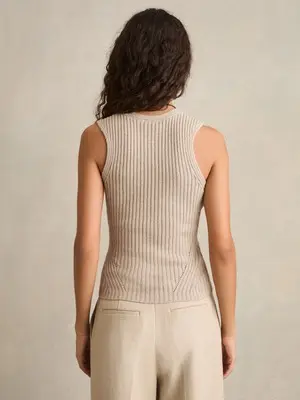REISS Alethia Twist Strap Knit Vest