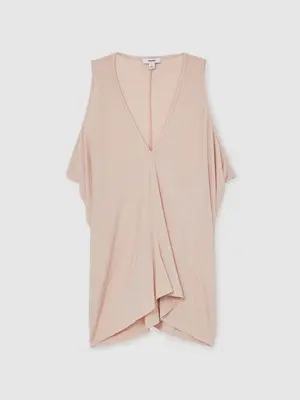 REISS Freya Draped V-neck Top