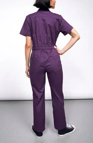 WILDFANG Essential High Waisted Coverall - Plum