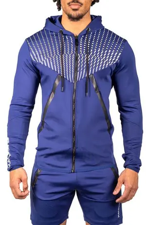 MACEOO Shield Zip Hoodie - Blue