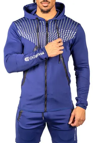 MACEOO Shield Zip Hoodie - Blue