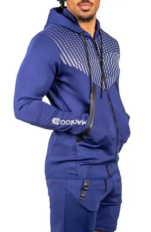 MACEOO Shield Zip Hoodie - Blue