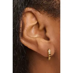 LITTLE SKY STONE Snake Huggie Earrings - Gold