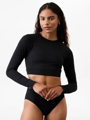 Athleta Crop Rashguard - Black