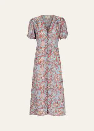 Hannah Artwear Olivia Printed Midi Shirtdress