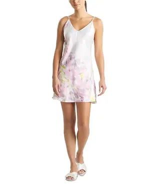 Natori Sumi E Floral Print Chemise - Rosebud