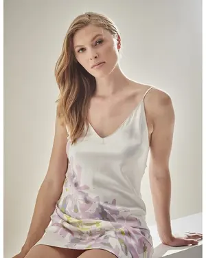 Natori Sumi E Floral Print Chemise