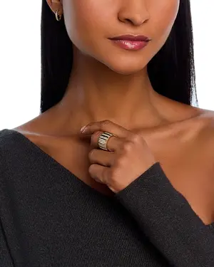 Bloomingdale'S Diamond Multirow Wide Statement Ring