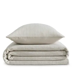 Calvin Klein Mini Channel Stitch Solid 3 Piece Quilt Set, King - Light Beige