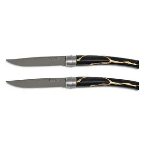 Bernardaud Kintsugi Charbon Silver Table Knives, Set Of 2 - No Color