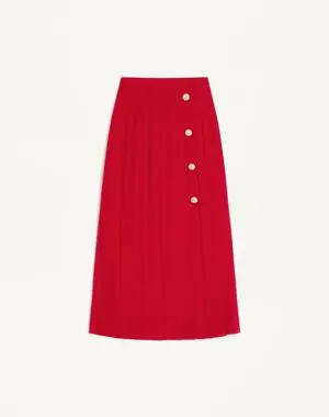 Valentino Garavani Georgette Midi Skirt With Jewel Buttons - Paris