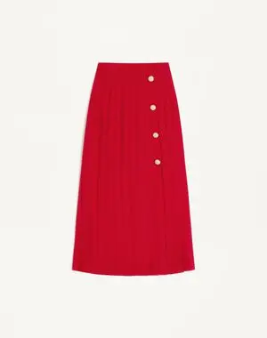 Valentino Garavani Georgette Midi Skirt With Jewel Buttons - Paris