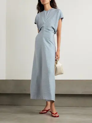 TOTEME Gathered Woven Maxi Dress