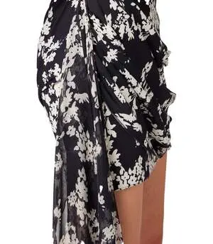 Elisabetta Franchi Draped Floral Skirt