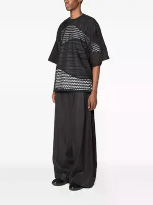 YOSHIOKUBO Wave Various Lace T-shirt - Black
