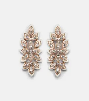 KAMYEN Lotus 18kt Rose Earrings With Diamonds - Gold