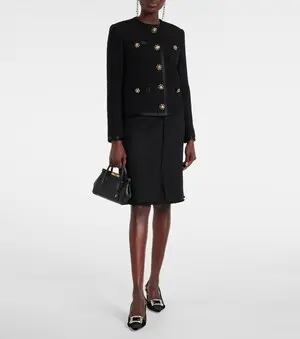 Dolce & Gabbana Embellished Velvet Slingback Pumps - Black