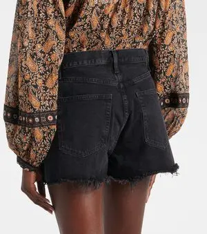 FRAME Frayed Denim Shorts - Black