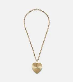 MARIE LICHTENBERG Heart Pendant Necklace With Diamond - Gold