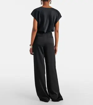 Vince Mid-rise Wide-leg Pants - Black