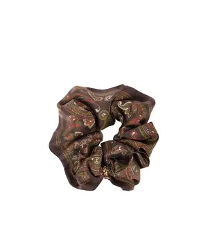 Saint Laurent Logo Paisley Silk Scrunchie