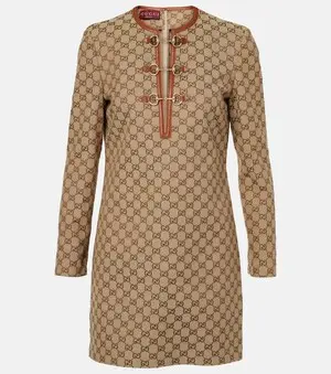Gucci Horsebit Gg Canvas Mini Dress