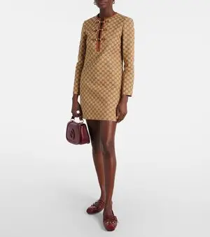 Gucci Horsebit Gg Canvas Mini Dress