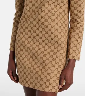 Gucci Horsebit Gg Canvas Mini Dress