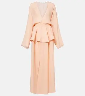 Alaïa Peplum Maxi Dress - Orange