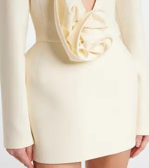 Magda Butrym Floral-appliqué Wool-blend Minidress - Beige