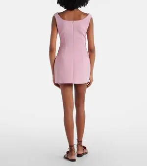 Magda Butrym Floral-appliqué Wool-blend Minidress - Pink