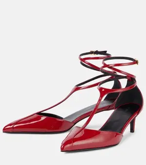 Khaite Mia 45 Patent Leather Pumps - Red