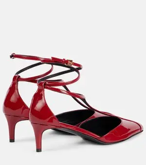 Khaite Mia 45 Patent Leather Pumps - Red