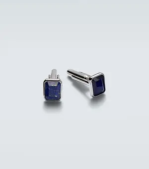 Mateo Sterling Cufflinks With Lapis Lazuli - Silver