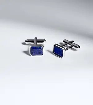 Mateo Sterling Cufflinks With Lapis Lazuli