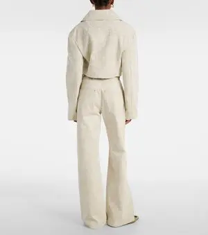 Jacquemus Marino De-nîmes Croc-effect Denim Jacket - Beige
