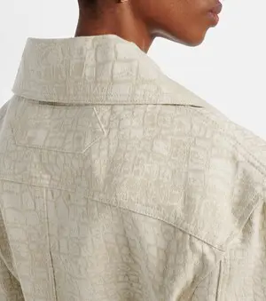 Jacquemus Marino De-nîmes Croc-effect Denim Jacket - Beige