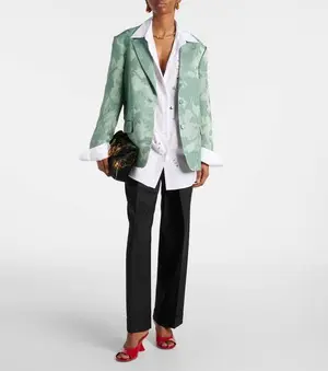 Dries Van Noten Linen-blend Jacquard Blazer