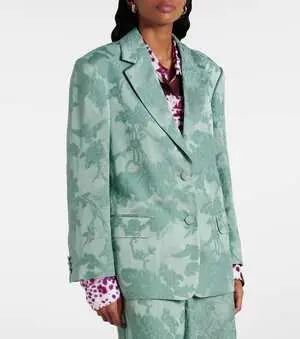 Dries Van Noten Linen-blend Jacquard Blazer