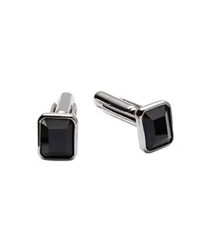 Mateo Sterling Cufflinks With Onyx - Silver