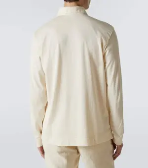 LARDINI Cotton And Silk Polo Sweater - Beige