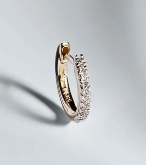 Mateo 14kt Single Hoop Earring With Diamonds