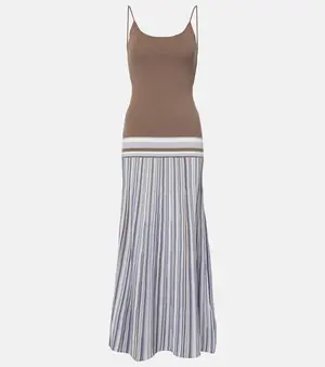 Faithfull The Brand Citara Striped Cotton-blend Maxi Dress - Blue