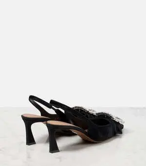 Dolce & Gabbana Embellished Velvet Slingback Pumps
