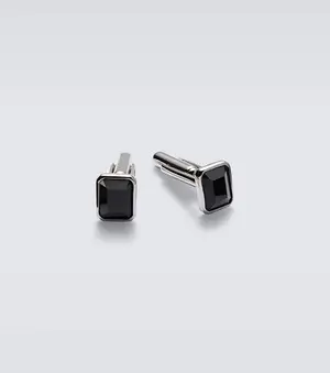 Mateo Sterling Cufflinks With Onyx - Silver