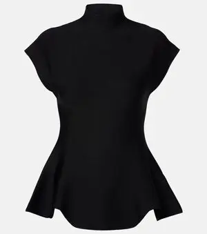 Khaite Andra Peplum Top - Black